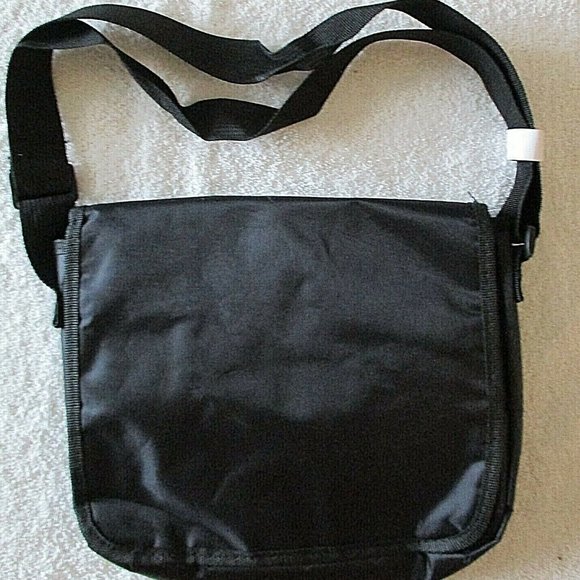 Bags | New Black Nylon With Turquoise Interior Crossbody Padded Notepad ...